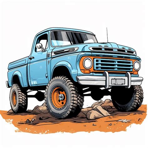 Premium Ai Image Pickup Truck On White Background Rear View