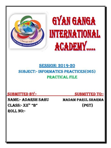 Informatics Practices 2019 20 Practical File Pdf Array Data Type Computer Data