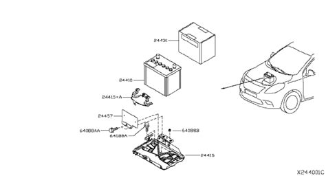 Battery And Battery Mounting 2014 Nissan Versa Sedan