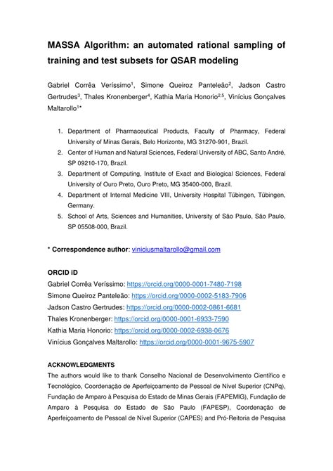 Pdf Massa Algorithm Automated Rational Sampling Of Training And Test