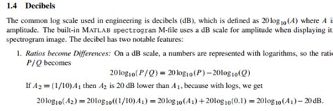Solved Decibels The Common Log Scale Used In Engineering Chegg