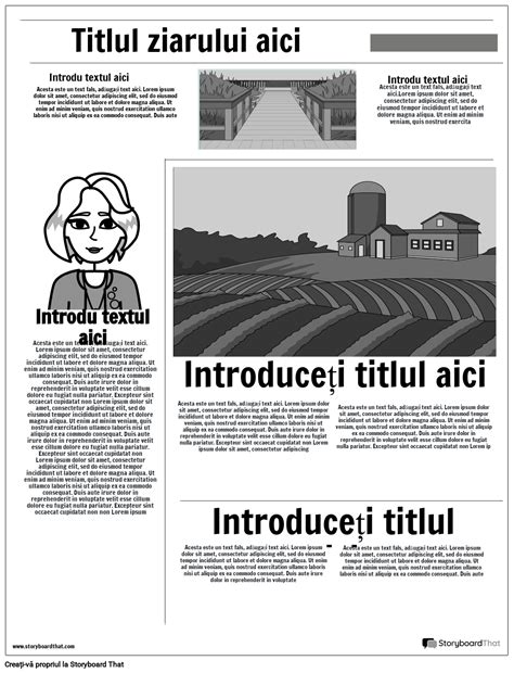 Șablon De Ziar Distractiv Gri القصة المصورة من قبل Ro Examples