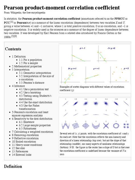 Pearson Product Moment Correlation Coefficient Wikipedia The Free
