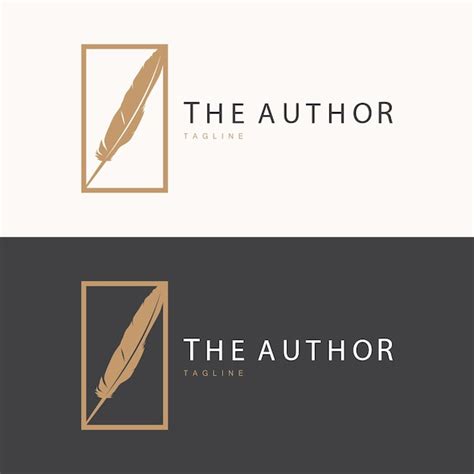 Feather Silhouette Logo Author Design Luxury Simple Elegant Vector