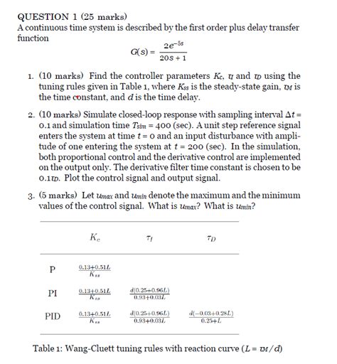 Solved QUESTION Marks A Continuous Time System Is Chegg