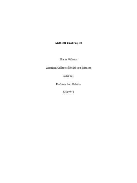 math 101 final project pdf pound mass ratio