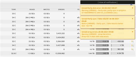 parity rebuild causes millions of disk errors general support unraid