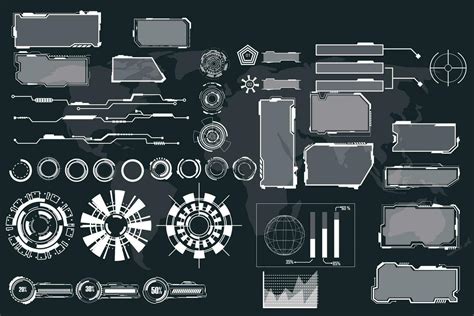 Digital Interface Hud Elements Set Pack User Interface Frame Screens Digital Interface Hud Elements Set Pack User Interface Frame Screens