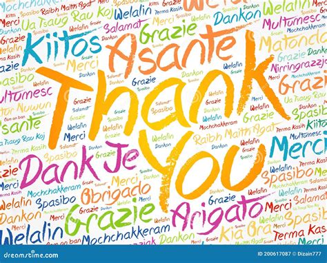 Thank You Word Cloud In Different Languages Stock Illustration