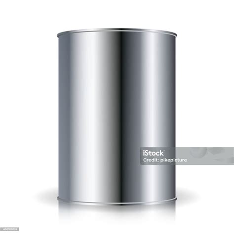 금속 캔 벡터 음식 Tincan 금속 주석 수를 늑 골 통조림 음식 디자인에 대 한 빈 그림자와 반사 현실적인 빈 제품 포장 서식 파일 0명에 대한 스톡 벡터 아트 및 기타