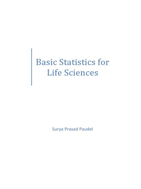 Life Sciences Statistics Guide Pdf Survey Methodology Mean