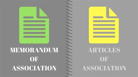 Difference Between Memorandum Of Association And Articles Of