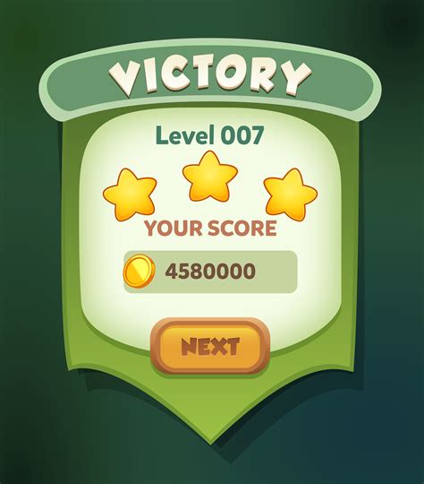 Level Complete Menu Pop Up With Stars Score And Buttons 550579 Vector