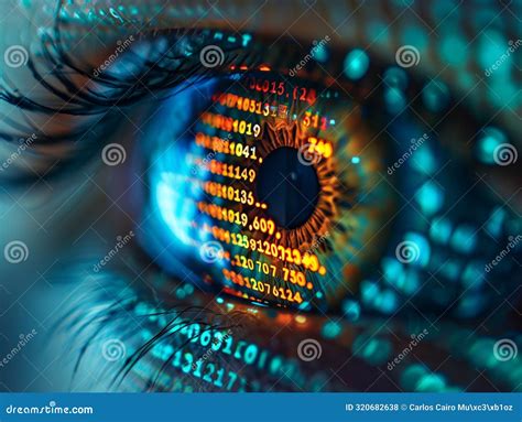Human Eye Reflecting Colorful Binary Codes Stock Illustration Illustration Of Data Cyberspace