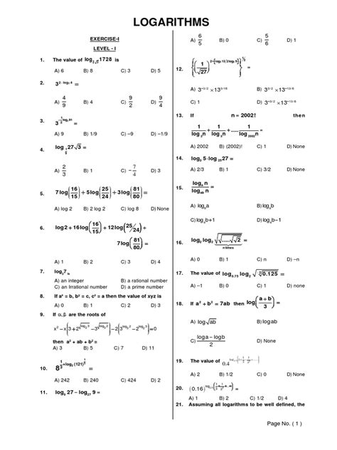 logarithms pdf