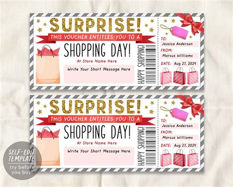 Shopping Spree Certificate Template