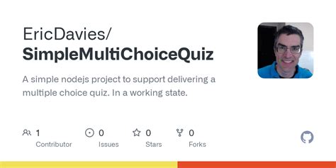 github ericdavies simplemultichoicequiz a simple nodejs project to