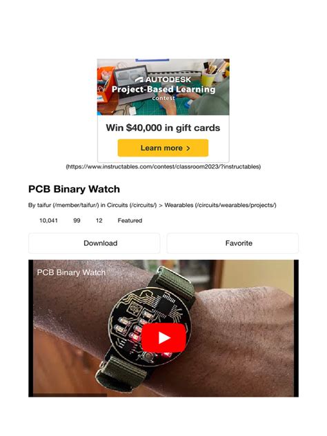 Pcb Binary Watch 6 Steps With Pictures Instructables Pdf