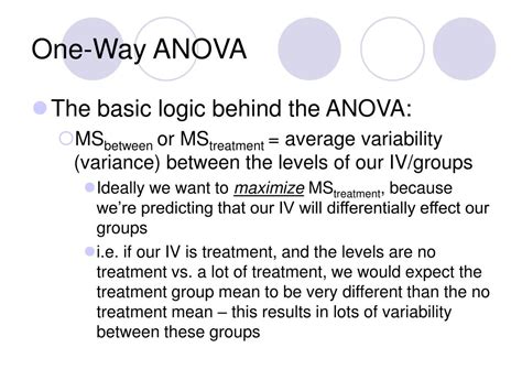 Ppt One Way Analysis Of Variance Anova Powerpoint Presentation