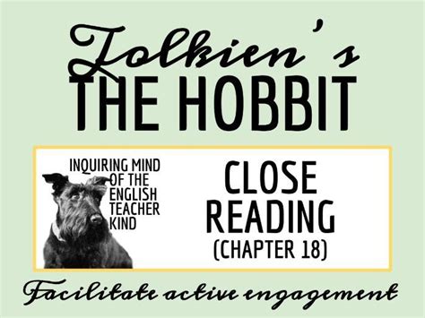 The Hobbit Chapter 18 Close Reading Analysis Worksheet Teaching Resources