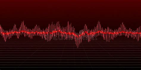 Digital Sound Wave Visualization With Red And Black Gradient For Audio Analysis Stock