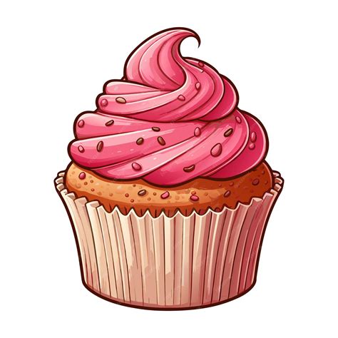 Cupcake Clipart Vector Illustration On White Background Premium Ai
