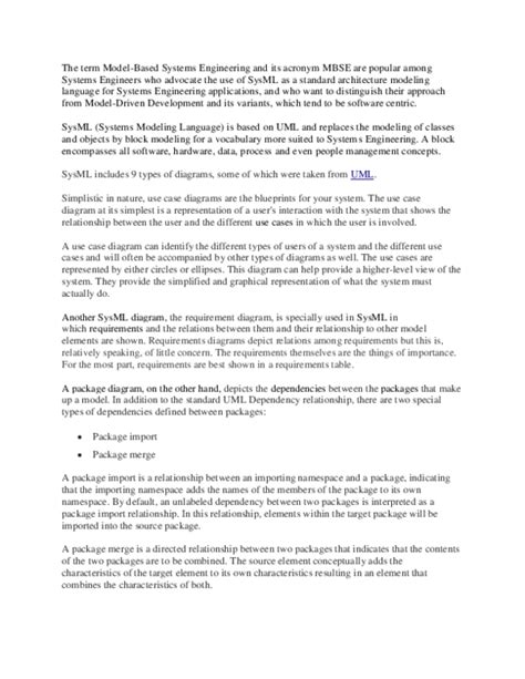 Doc Sysml Classes Model Based Systems Engineering