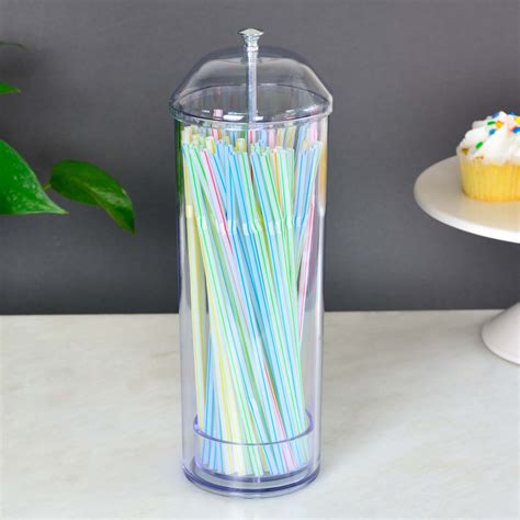 Youngever Straw Dispenser Plastic Straw Holder With Lid Drinking Straw Container With Lid