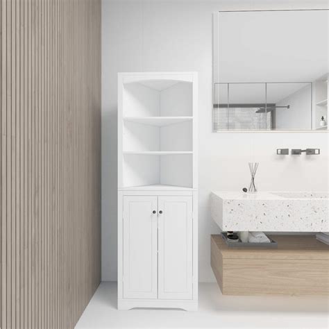 Corner Cabinet Tall Corner Storage Cabinet Bathroom Floor Storage