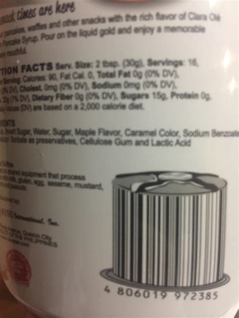 Maple Syrup Bottles Bar Code Rbarcodeporn