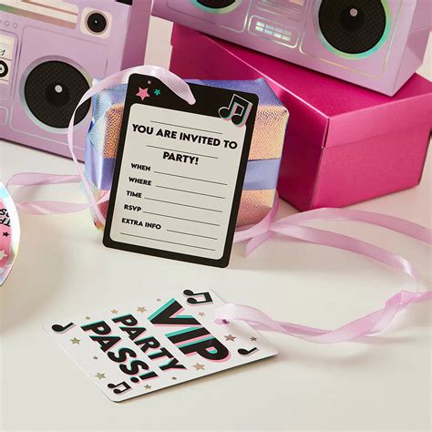 Lets Dance Vip Pass Party Invitations 10 Pack Ruby Rabbit