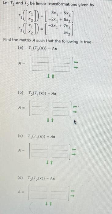 solved let t1 and t2 be linear transformations given by
