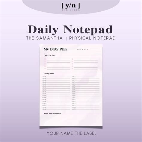 Daily To Do List Hourly Notepad Letter Sized 50 Sheets Productivity Time Blocking Planner