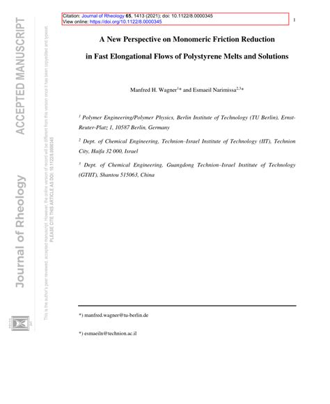 Pdf A New Perspective On Monomeric Friction Reduction In Fast