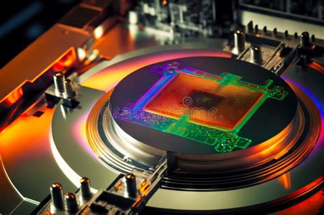 Microchip And Transistor Innovation Wafer Semiconductor Manufacturing Stock Illustration