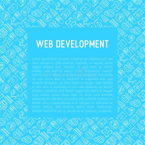 Web Development Concept With Thin Line Icons Stock Vector