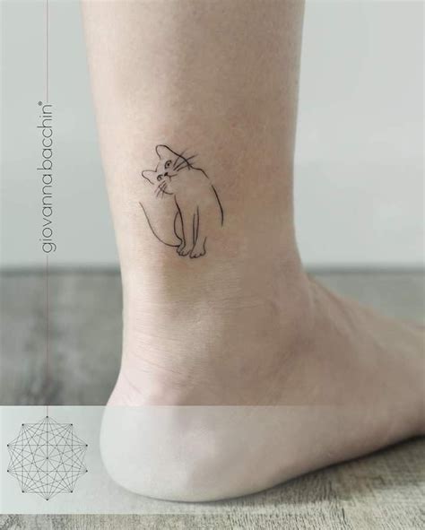 Captivating Anime Aesthetic And Artistry Delicate Cat Tattoo Line