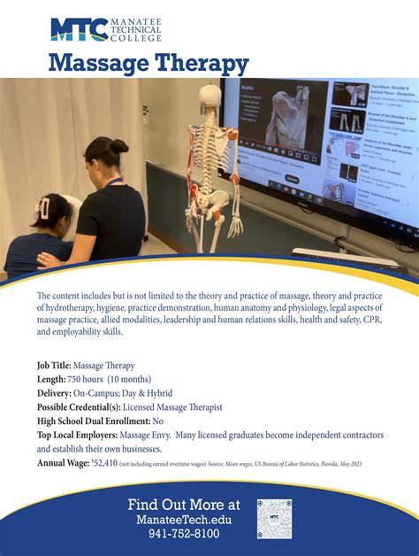 Massage Therapy Program Manatee Technical College