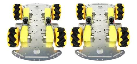 2x Robot 4wd Omnidirectional Wheels Robot Car Chasis Cuotas Sin Interés