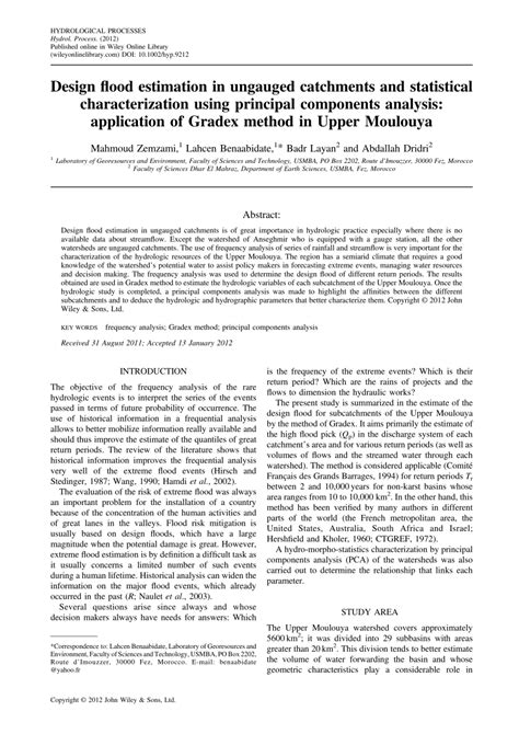 pdf design flood estimation in ungauged catchments and statistical
