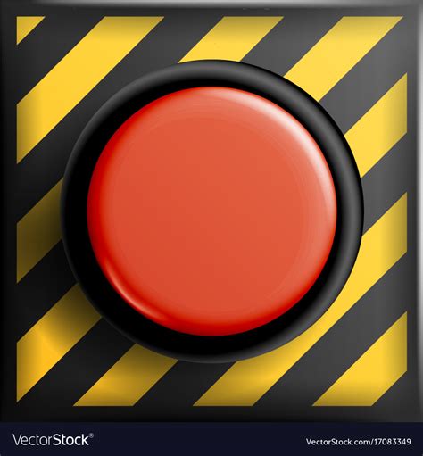 Red Panic Button Sign Alarm Shiny Royalty Free Vector Image