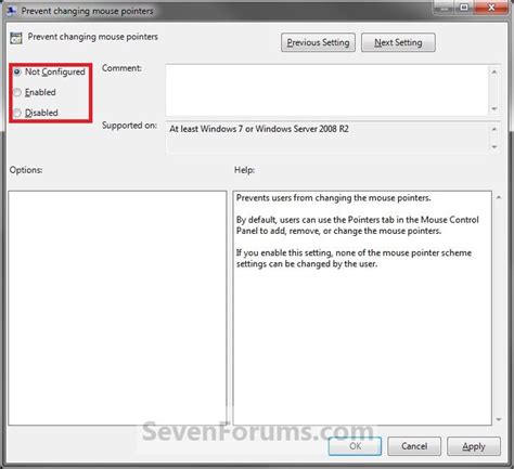 Mouse Pointers Allow Or Prevent Changing Tutorials