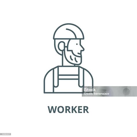Ilustración De Icono De Línea Vectorial De Trabajador Concepto Lineal