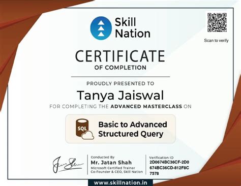 Tanya Jaiswal On Linkedin Sqlcertification Dataskills