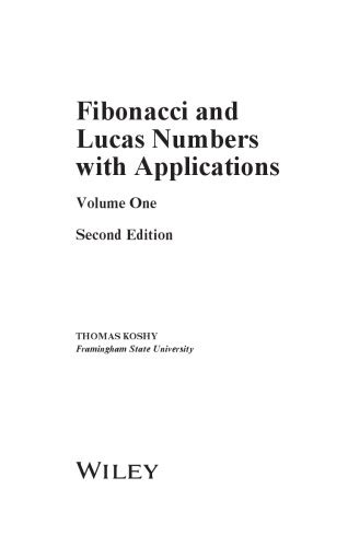 Fibonacci And Lucas Numbers With Applications Volume One 2nd Ed Attentivesons Store