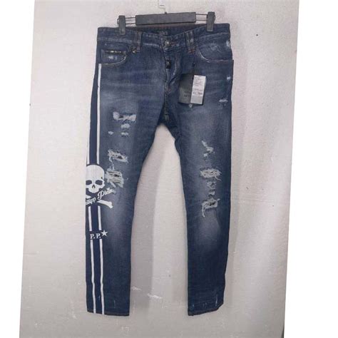 【philipp Plein菲利普·普兰 男士牛仔裤】philipp Plein菲利普·普兰 男士牛仔裤 蓝色 32【正品 价格 图片