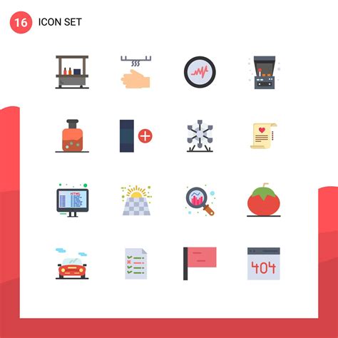 Stock Vector Icon Pack Of 16 Line Signs And Symbols For Science Lab