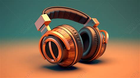 배경 3d 그림의 복고풍 나무 헤드폰 아이콘 아이 배경 3d 아이 배경 고풍 배경 이미지 Hd 아이 3d 아이