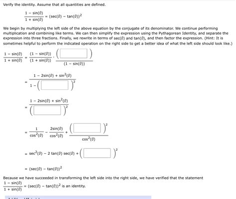 Solved Verify The Identity Assume That All Quantities Are Chegg Com