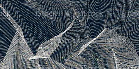 풍경 배경입니다 지형입니다 사이버 공간 격자입니다 3d 기술 벡터 일러스트입니다 패턴에 대한 스톡 벡터 아트 및 기타 이미지 패턴 검은색 점박이 Istock